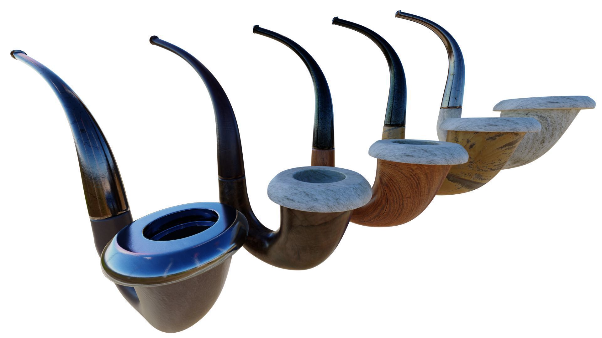 Smoking Pipe Pack - Modular and Static 3D model | CGTrader