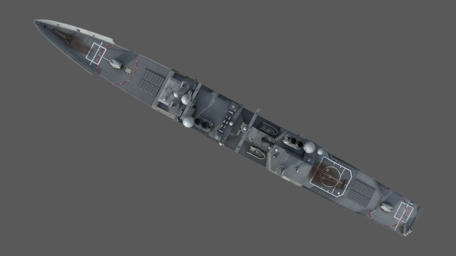 3D model Aegis Cruiser CG-52 USS Bunker Hill VR / AR / low-poly | CGTrader