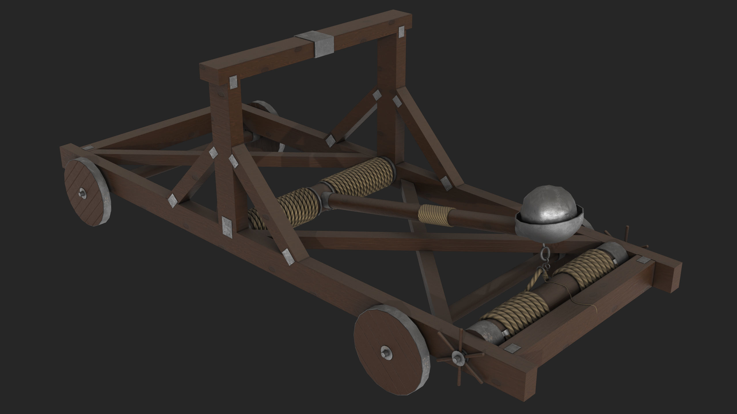 3D model Medieval Catapult 01 All PBR Unity UE Textures Included VR ...
