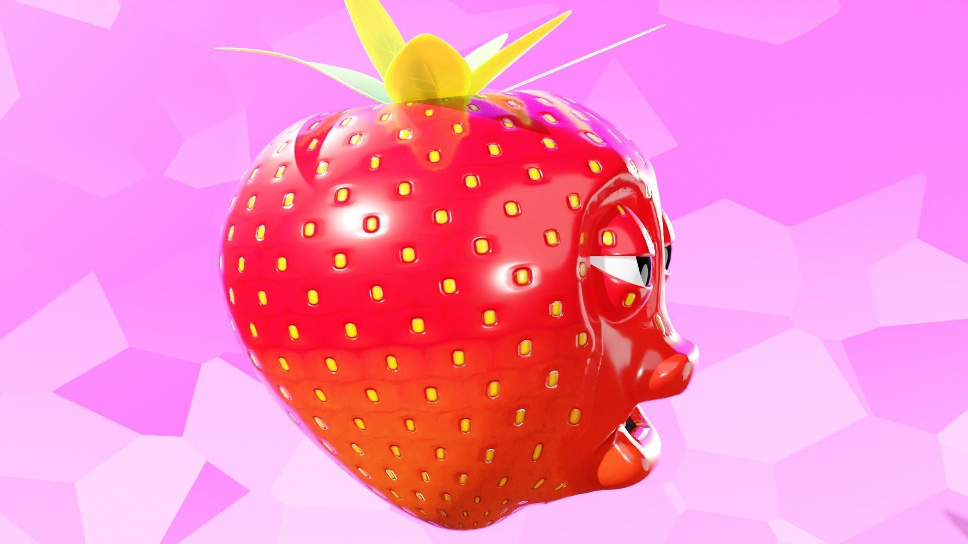 3D model Simple Strawberry Facial Rig with Bendy Bones VR / AR / low ...