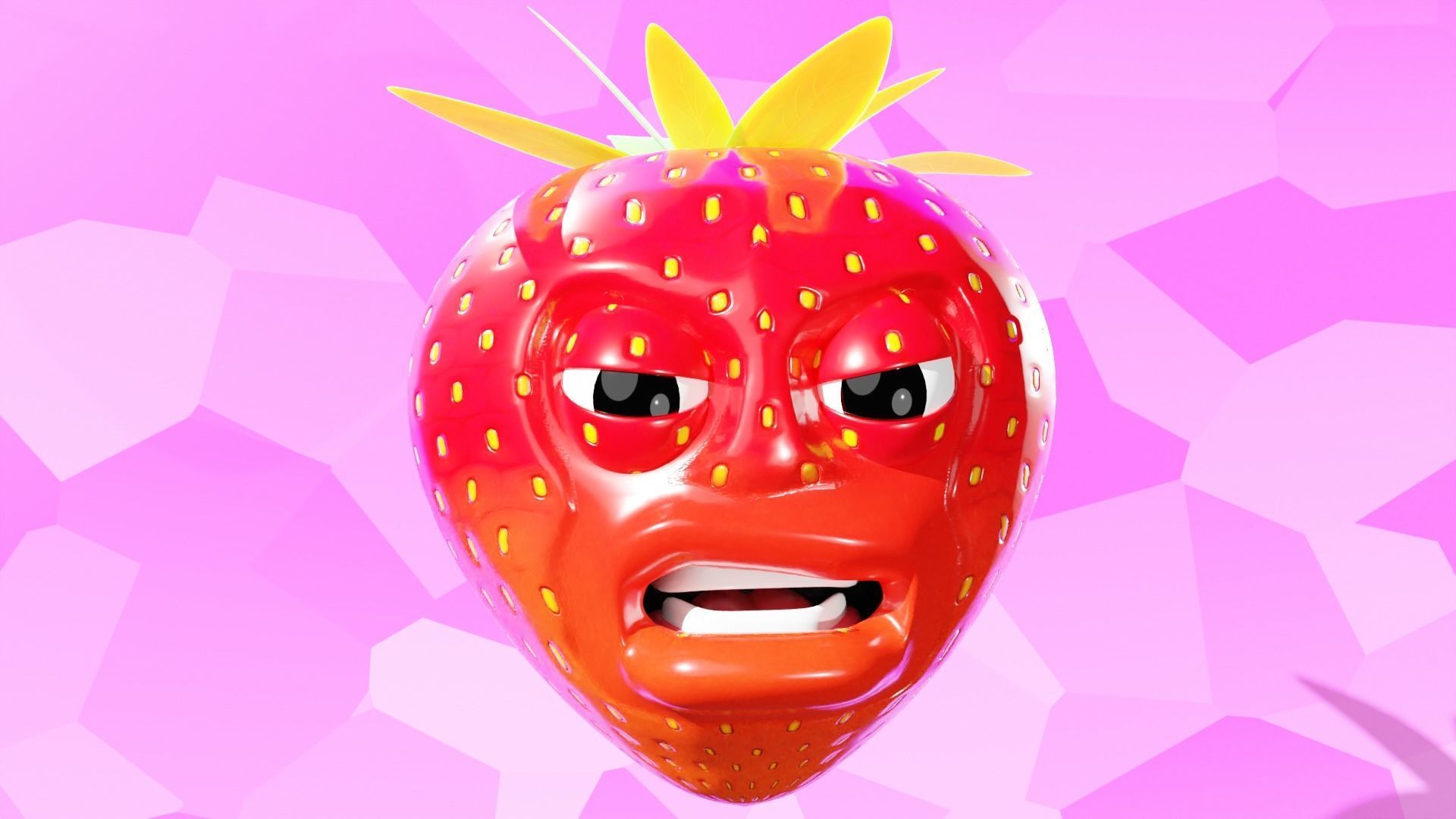 3D model Simple Strawberry Facial Rig with Bendy Bones VR / AR / low ...