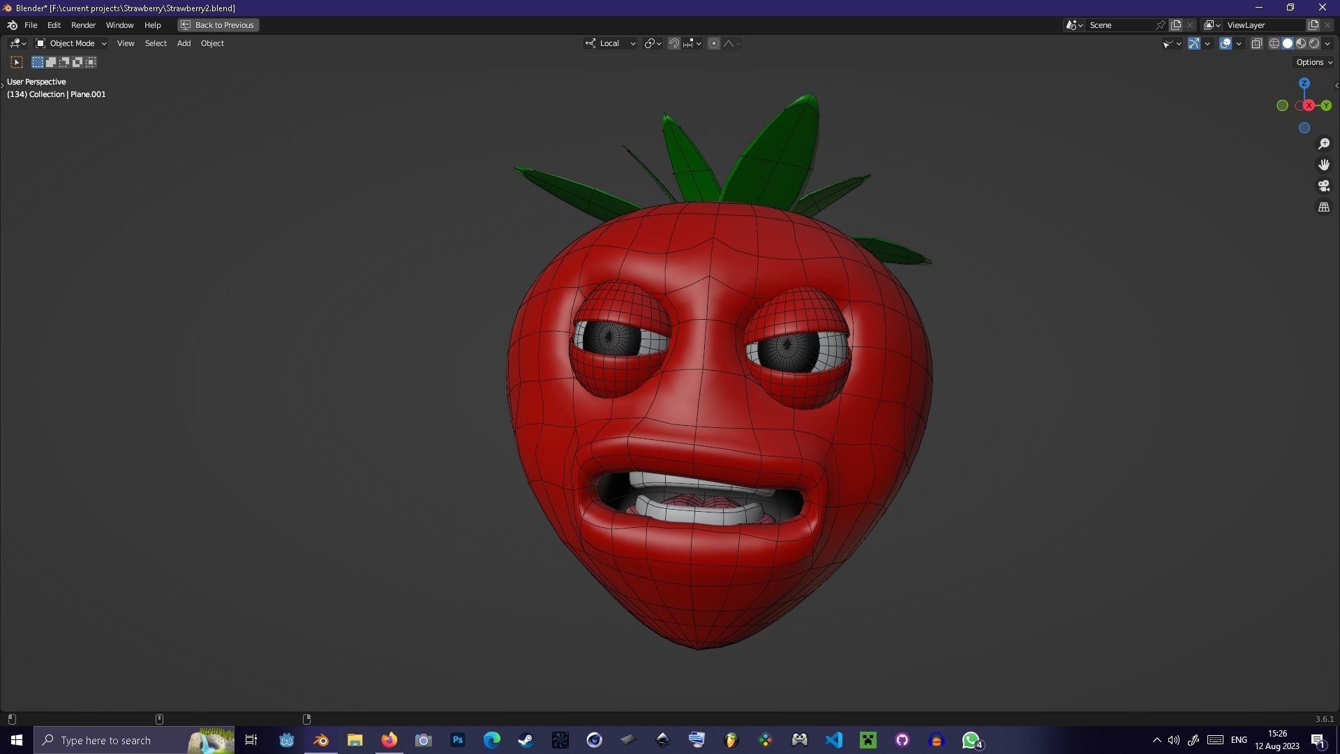 3D model Simple Strawberry Facial Rig with Bendy Bones VR / AR / low ...