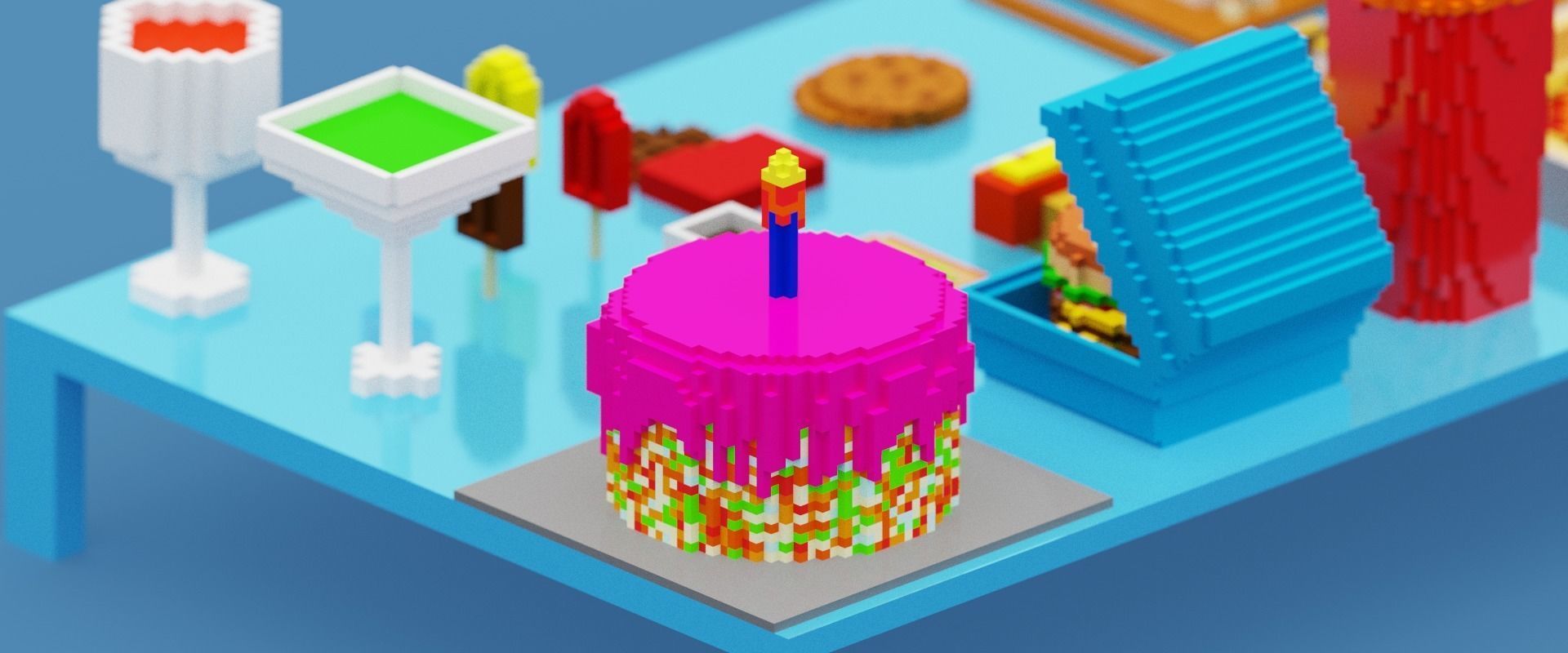 3D model Voxel Fast Food Pack VR / AR / low-poly | CGTrader