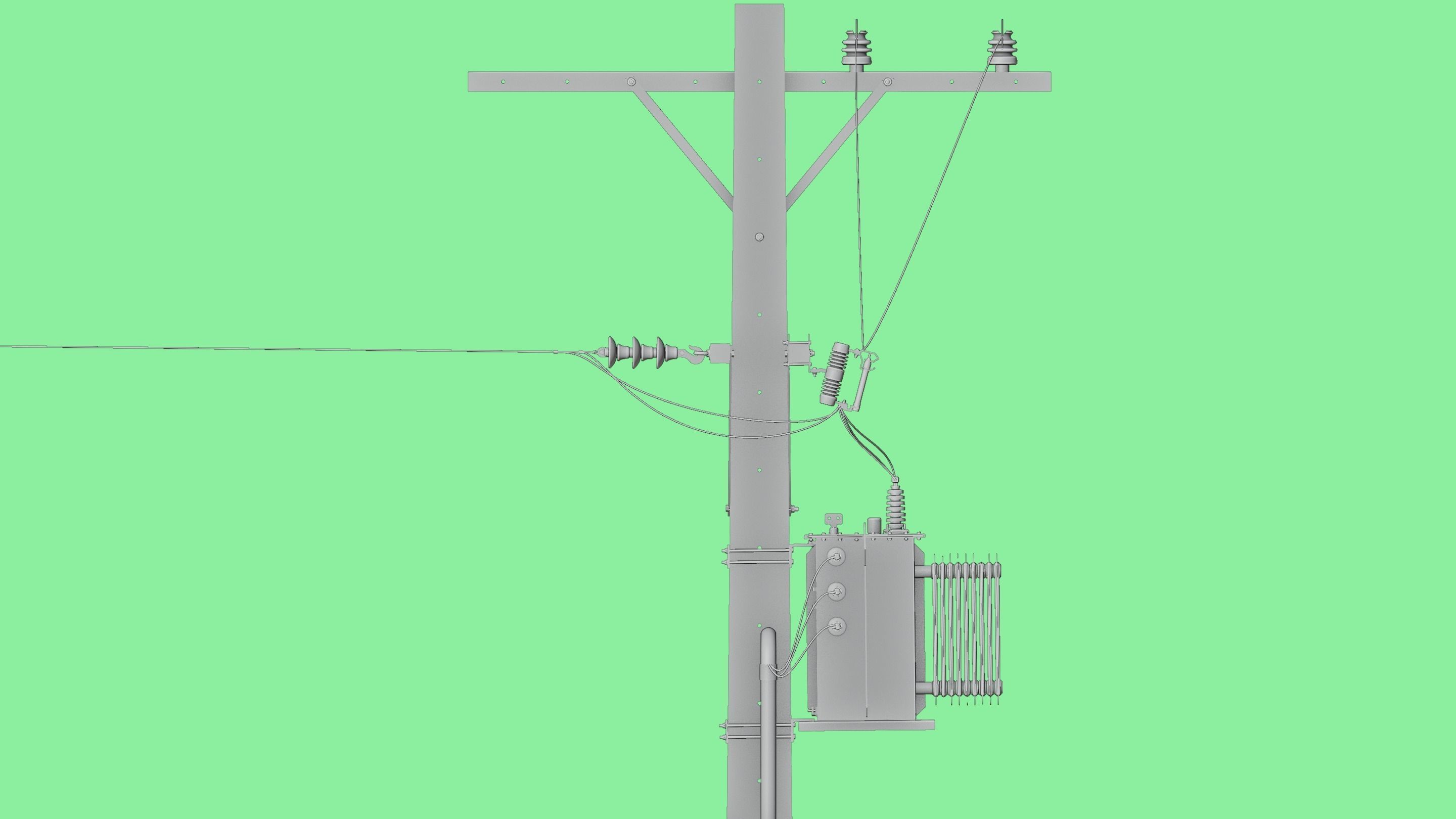 Pole with trafo and devices 3D model | CGTrader