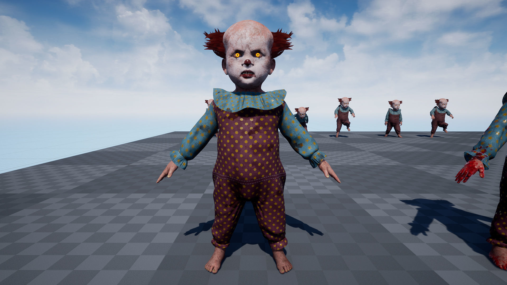 3D model Scary Baby Clown game character for Horror games VR / AR / low ...