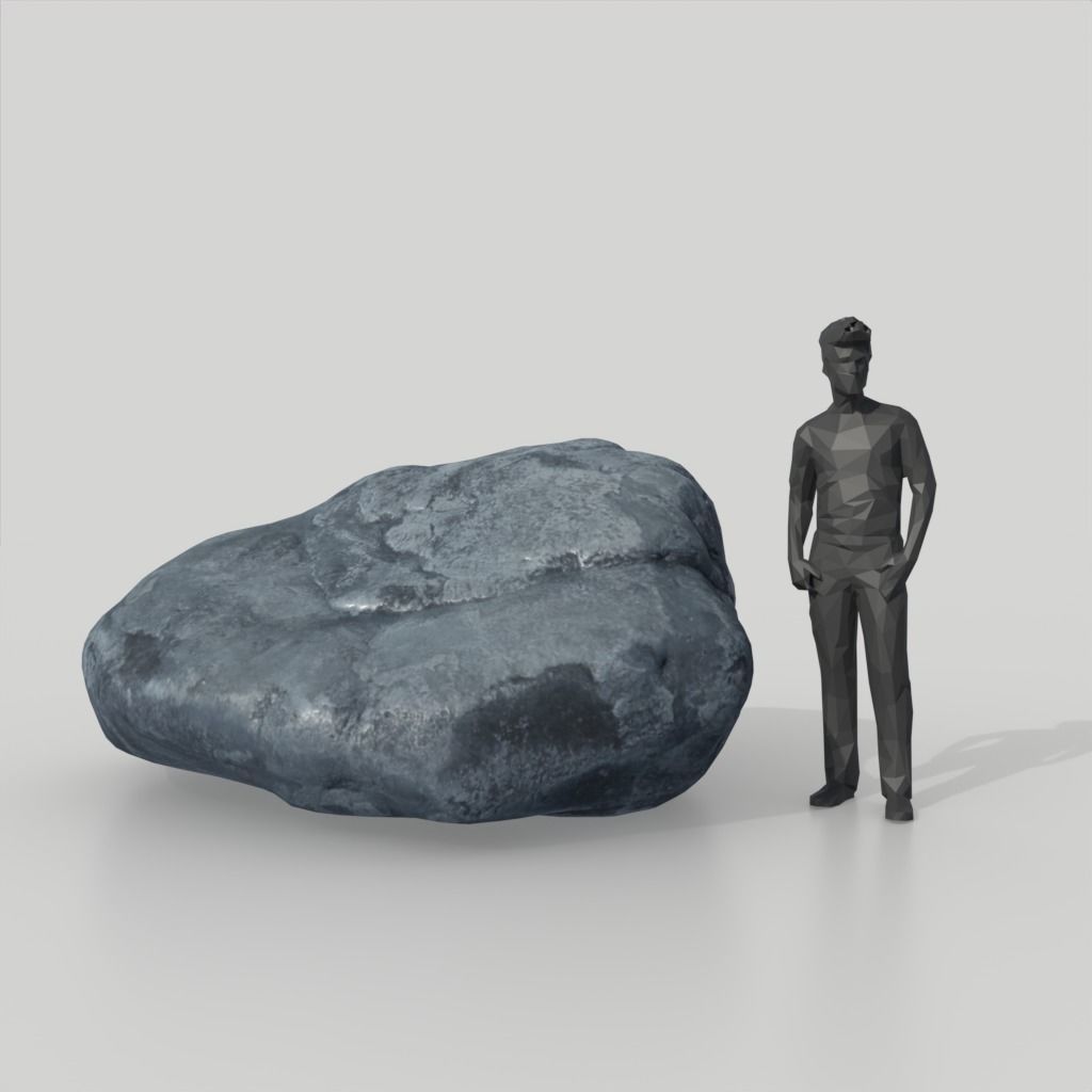 3D model Low poly Simple Boulder Rock 230420 VR / AR / low-poly | CGTrader