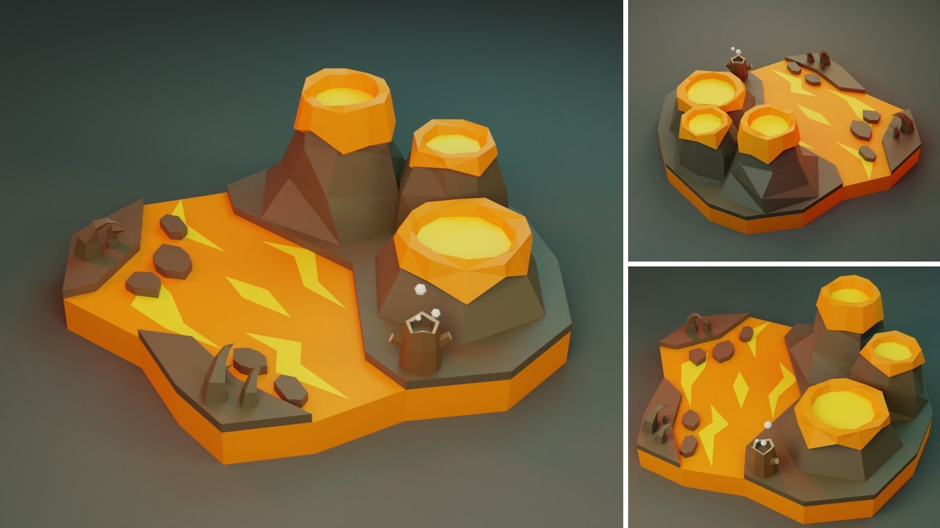 3D model Low Poly Worlds Islands Exteriors Pack 5 VR / AR / low-poly ...