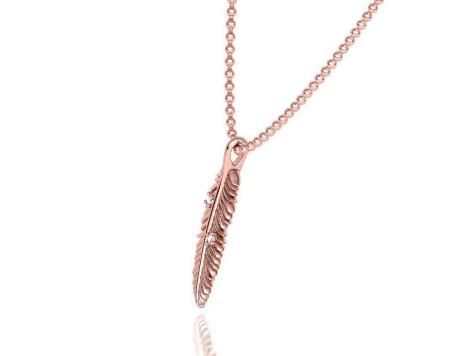 Mini Feather Diamond Pendant 20mm Length 3dmodel 3D model 3D printable ...
