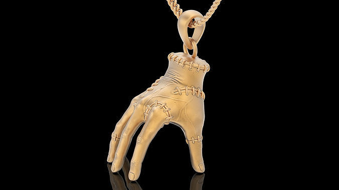 Wednesday hand pendant silver gold printable jewelry 3D model 3D model ...