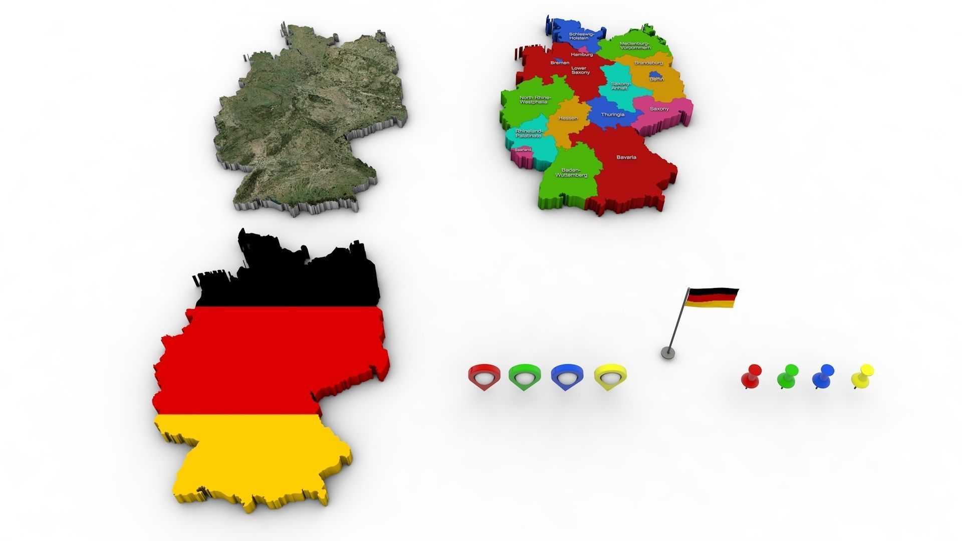 Germany Map Pack 3D model | CGTrader