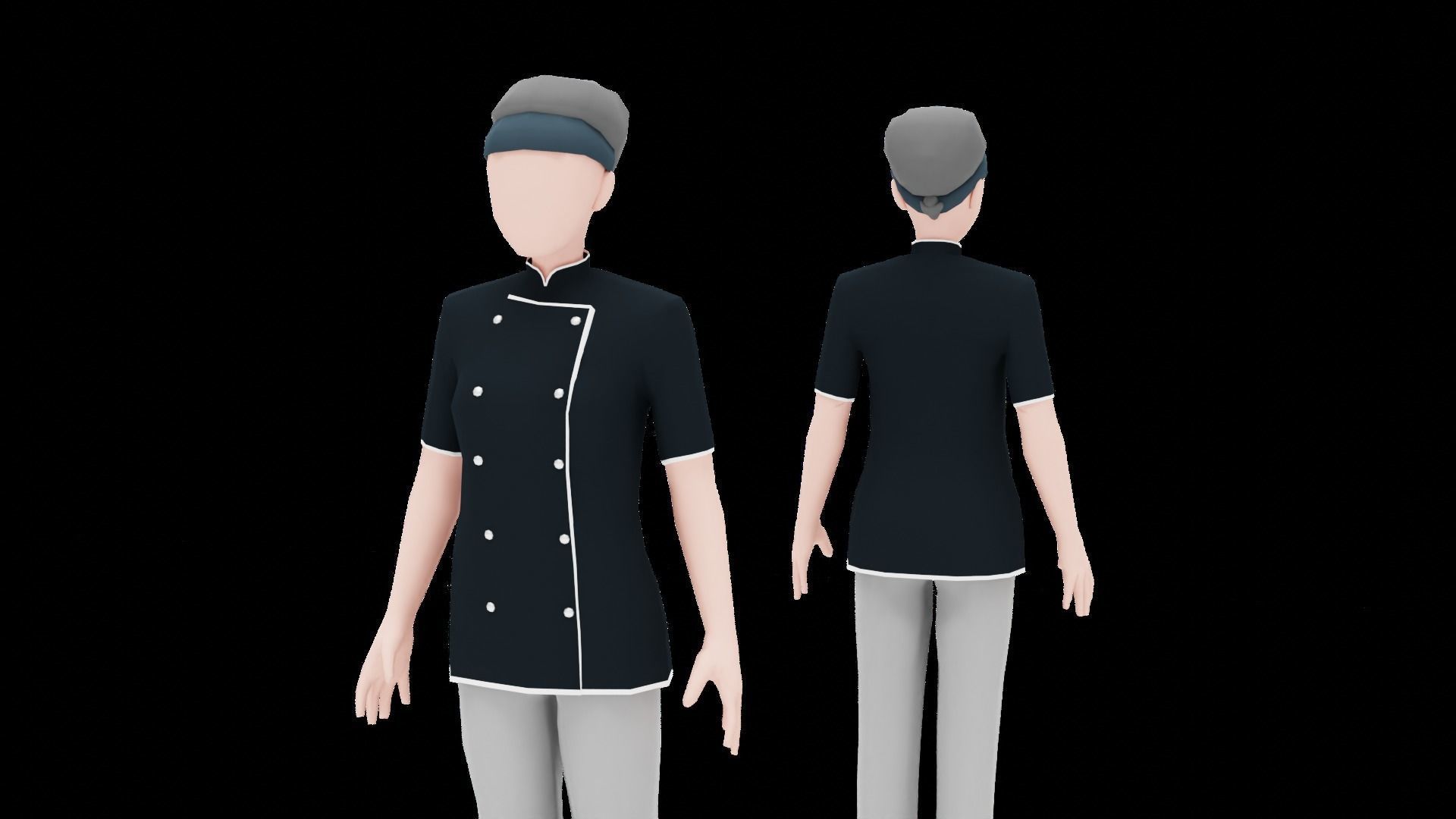 3D model CHEF WOMAN BASE MESH MODEL VR / AR / low-poly | CGTrader