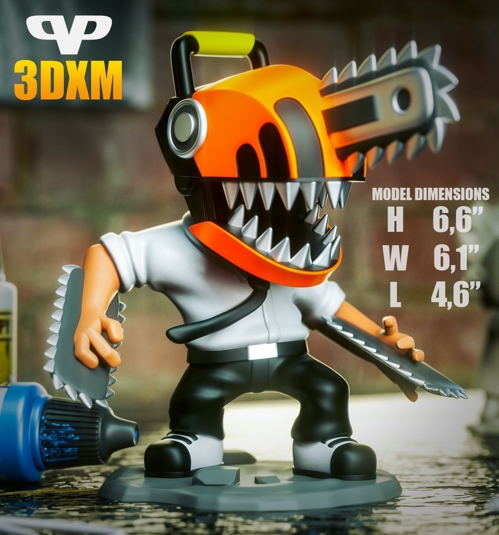 Chainsaw Man Chibi STL for 3D Printing 3D model 3D printable | CGTrader