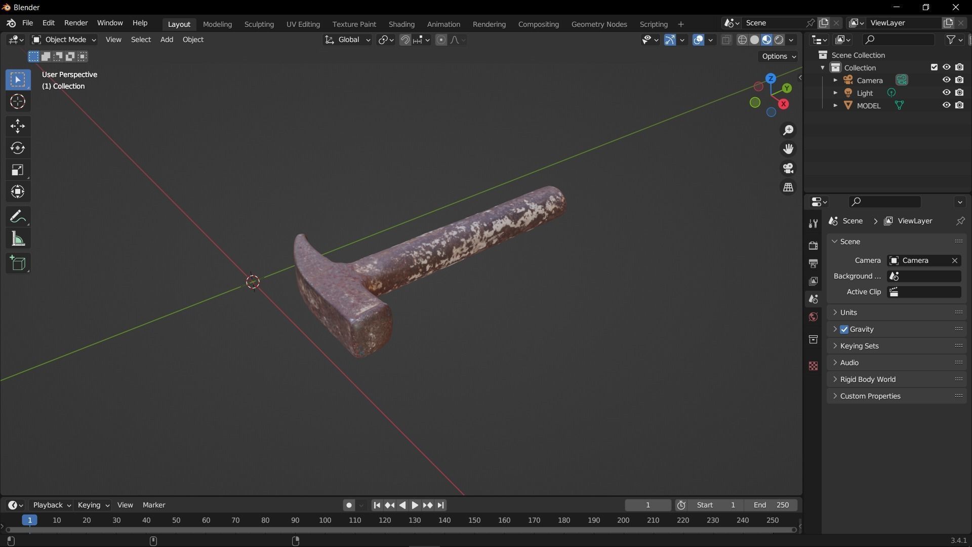 3D model Iron Rust Hammer Tool Scan VR / AR / low-poly | CGTrader