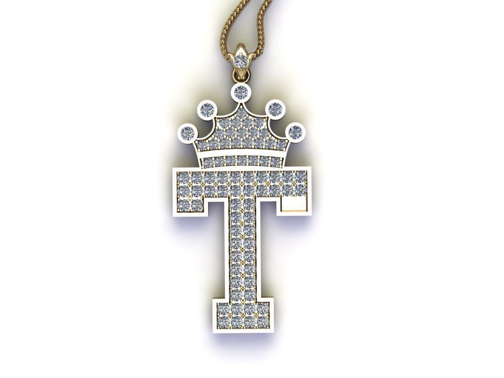 Alphabet Diamond Letter T 3D model | CGTrader