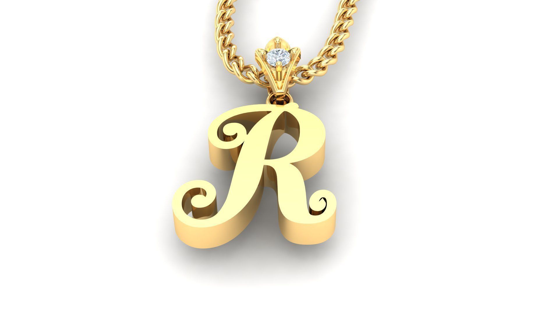alphabet fonts pendant Letter R 3D model | CGTrader