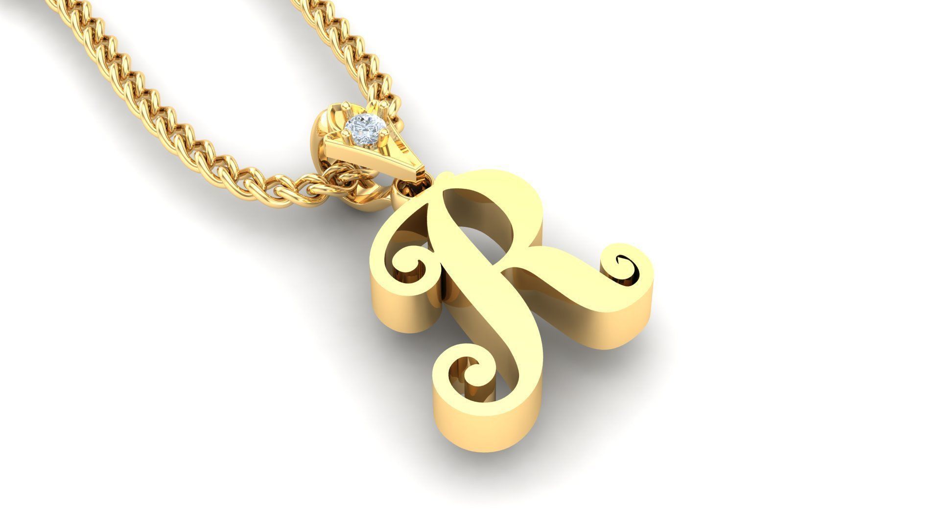 alphabet fonts pendant Letter R 3D model | CGTrader