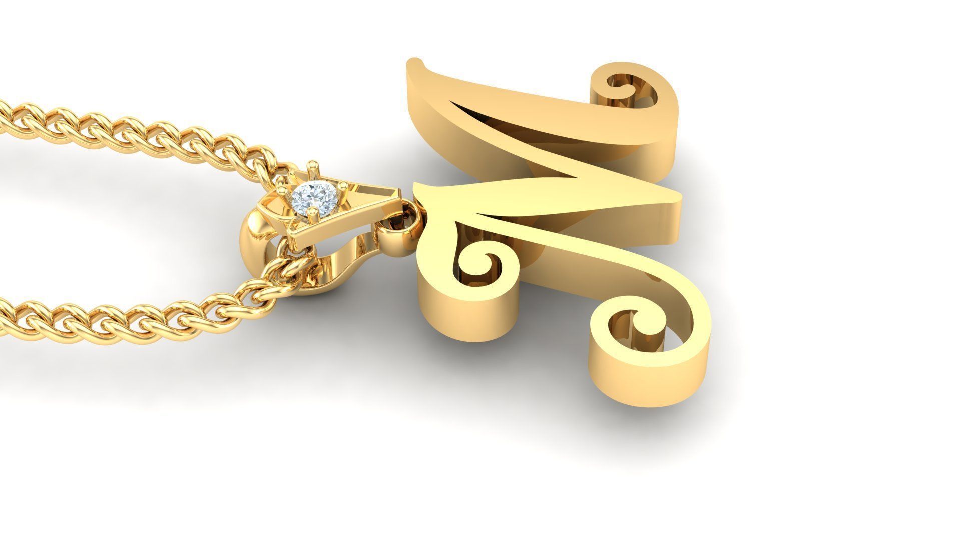 alphabet fonts pendant Letter M 3D model | CGTrader