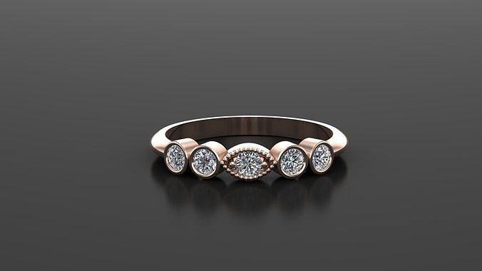 Diamond Ring Cad SR61 3D model 3D printable | CGTrader