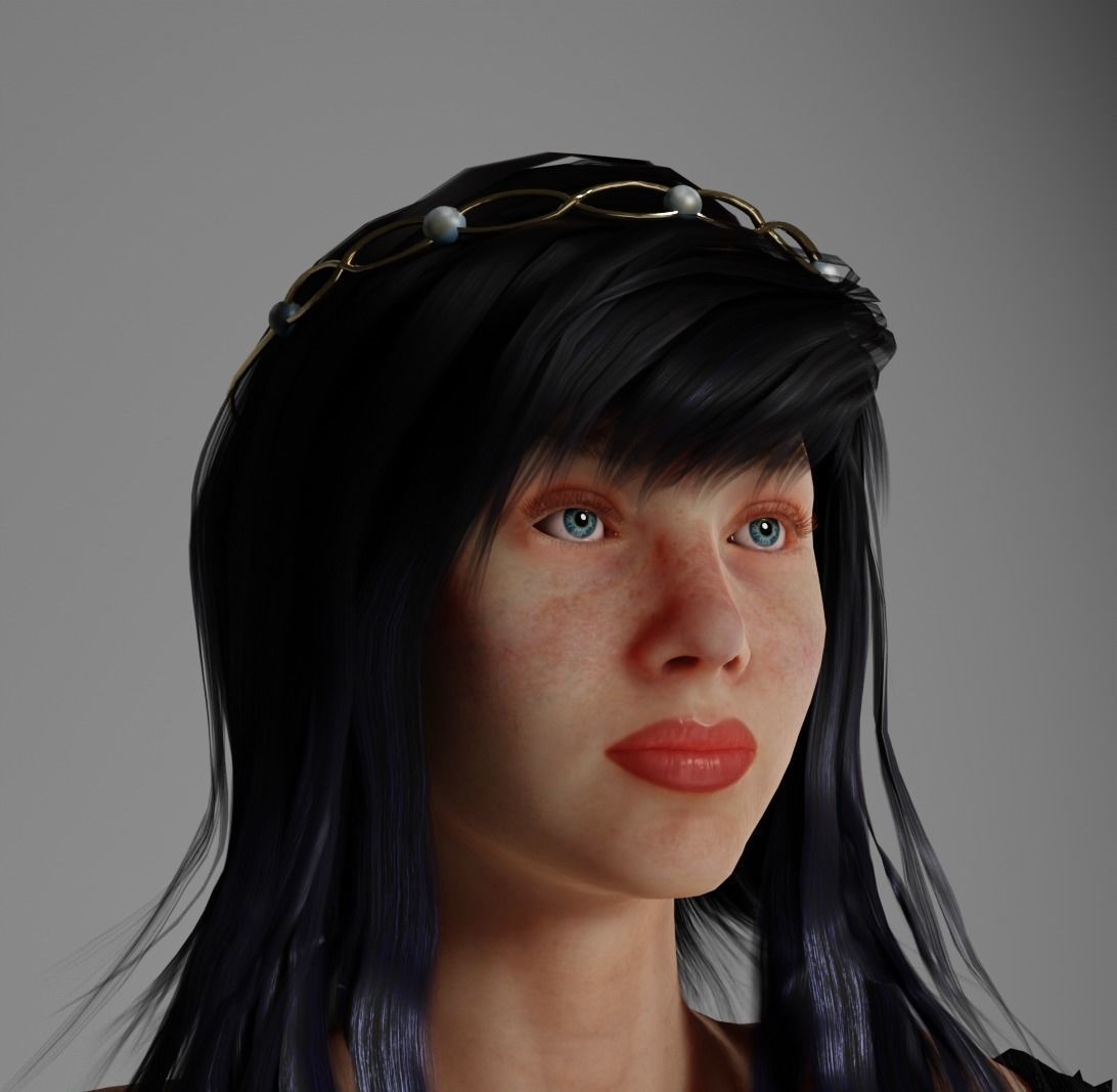 Beautiful Asian Girl 3d Model Animated Rigged Cgtrader