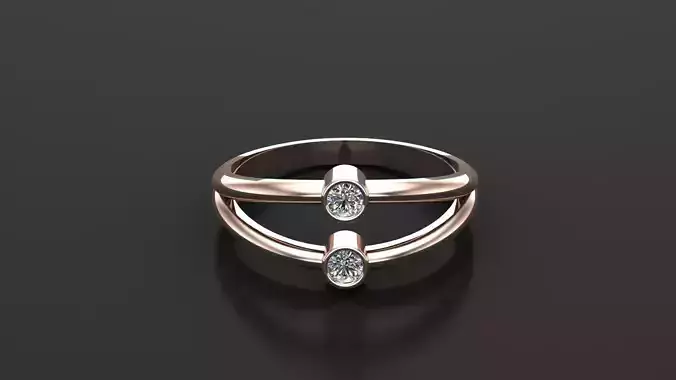 Diamond Ring Cad SR55 3D model 3D printable | CGTrader