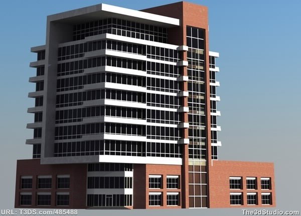 Commercial High Rise Building 3D Model .obj .3ds .fbx - CGTrader.com