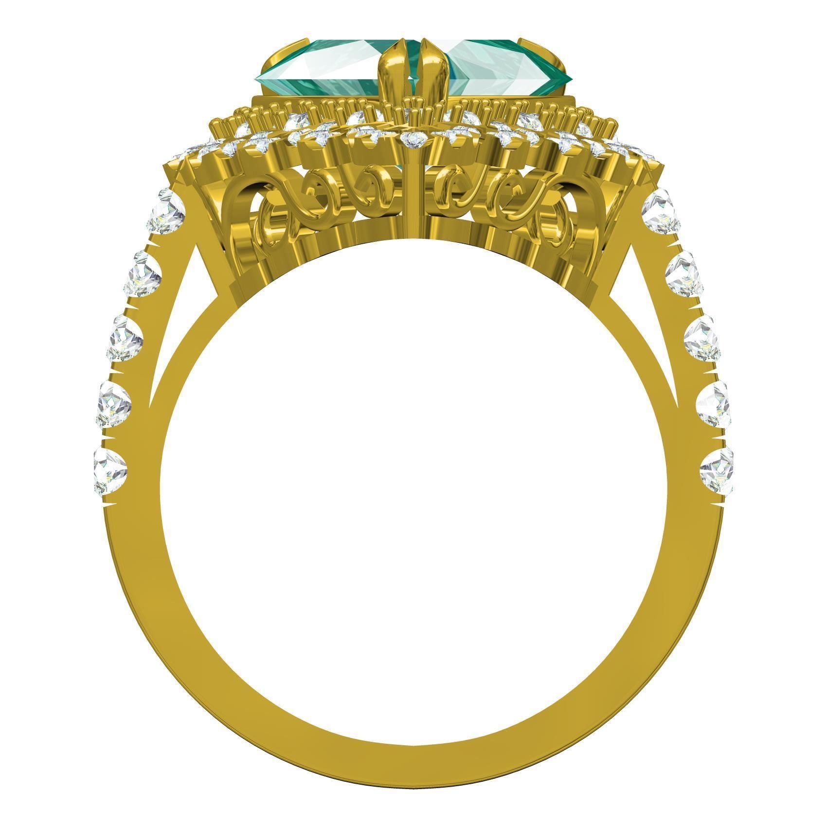 Pear Shape Micro Prong Set Engagement Ring 3D model 3D printable | CGTrader