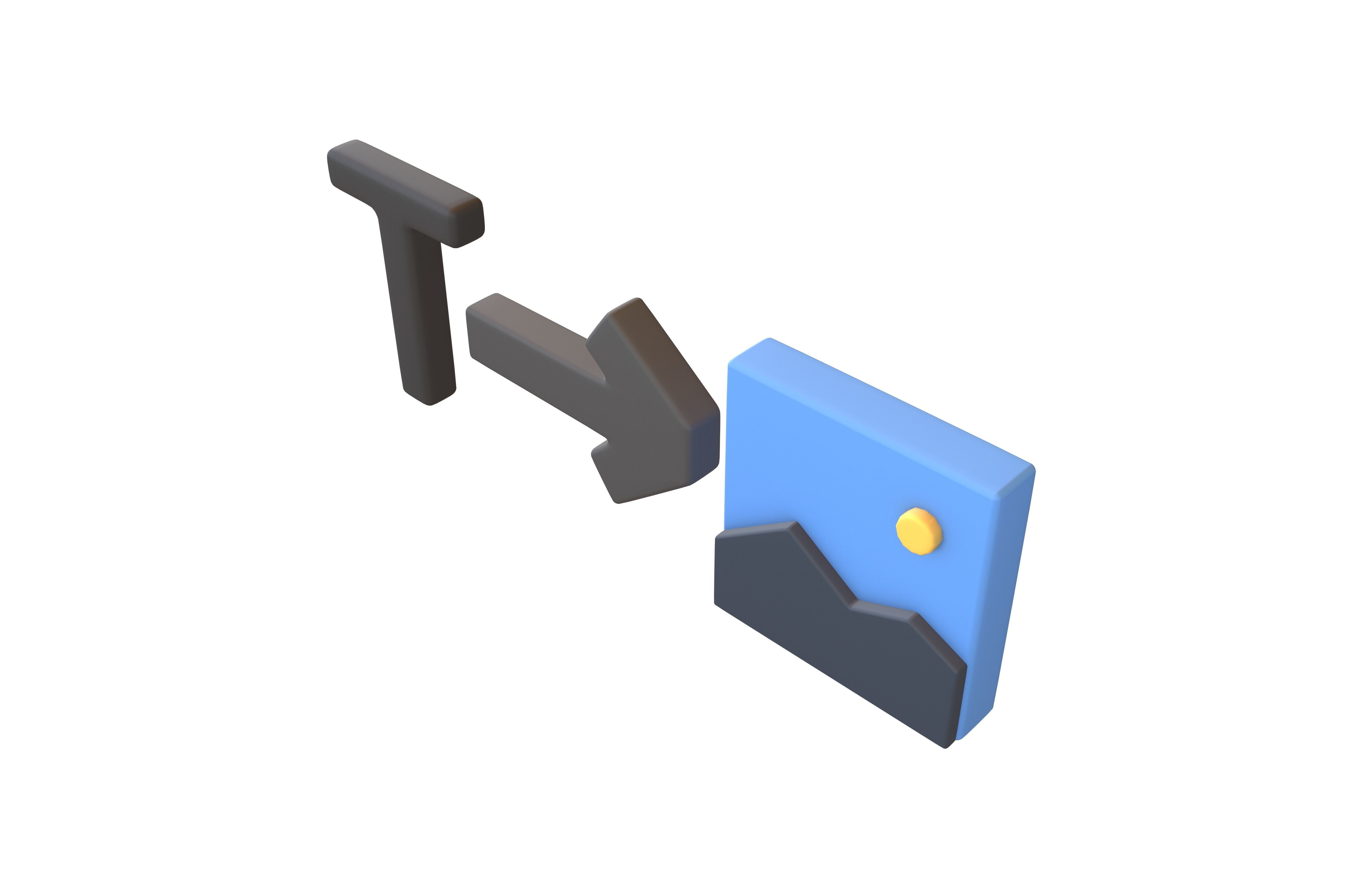 3D model Text To Image Icon v1 001 VR / AR / low-poly | CGTrader
