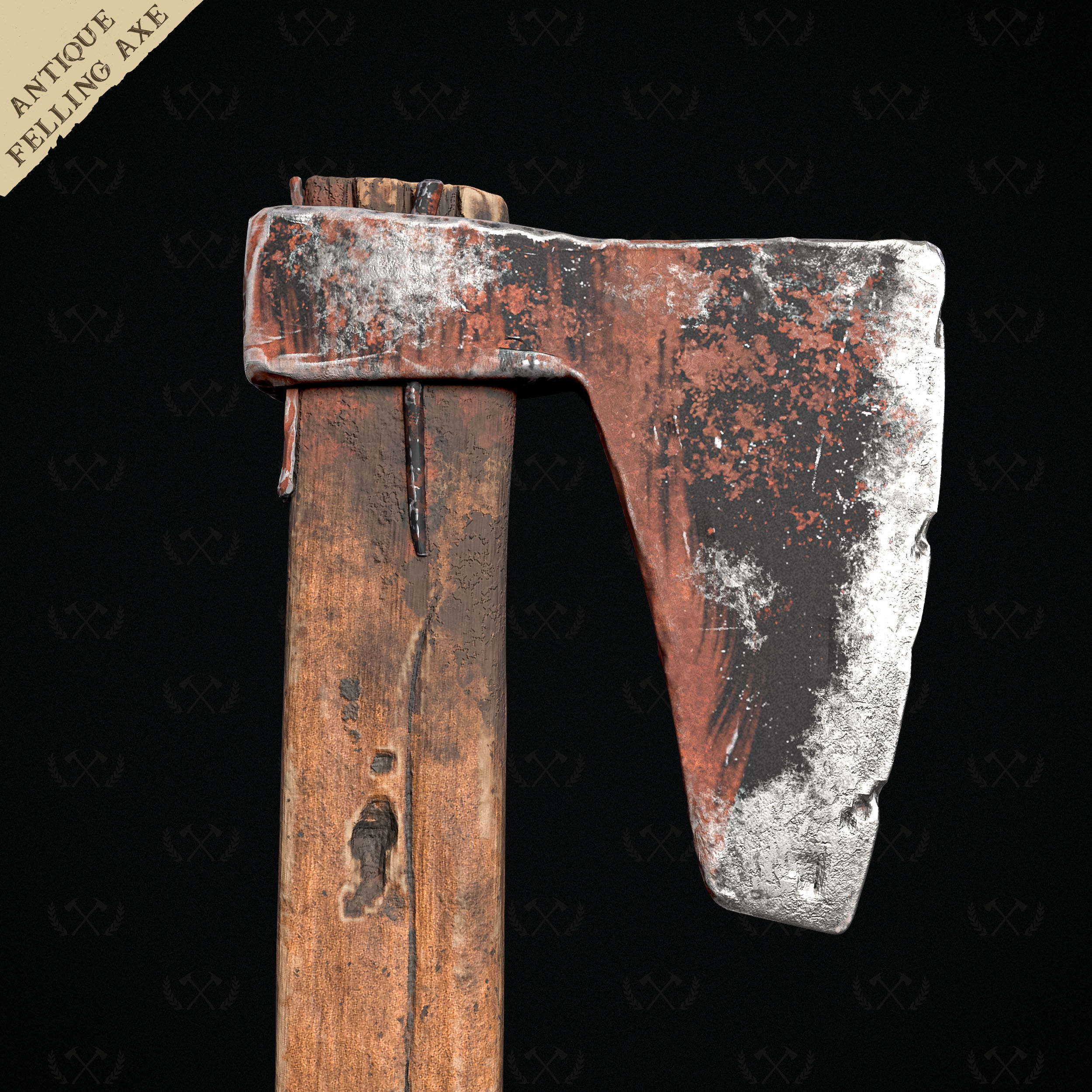 Felling Axe Antique - Diorama Miniature TableTop - Lumberjack 3D model ...