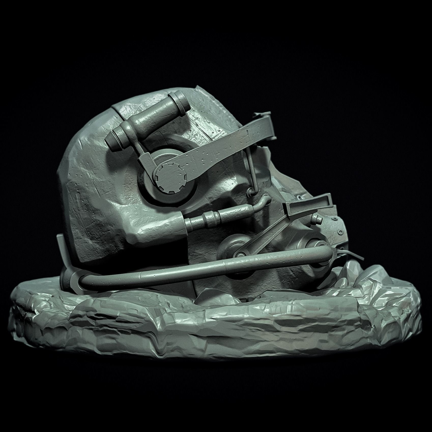Power Armor T60 Helmet From Fallout 3d Print File 3d Model 3d