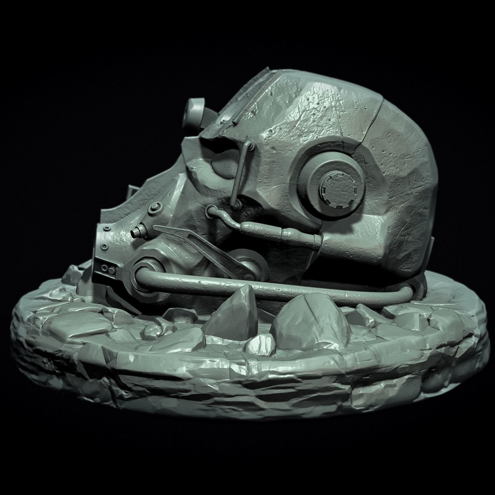 Power Armor T60 Helmet From Fallout 3d Print File 3d Model 3d