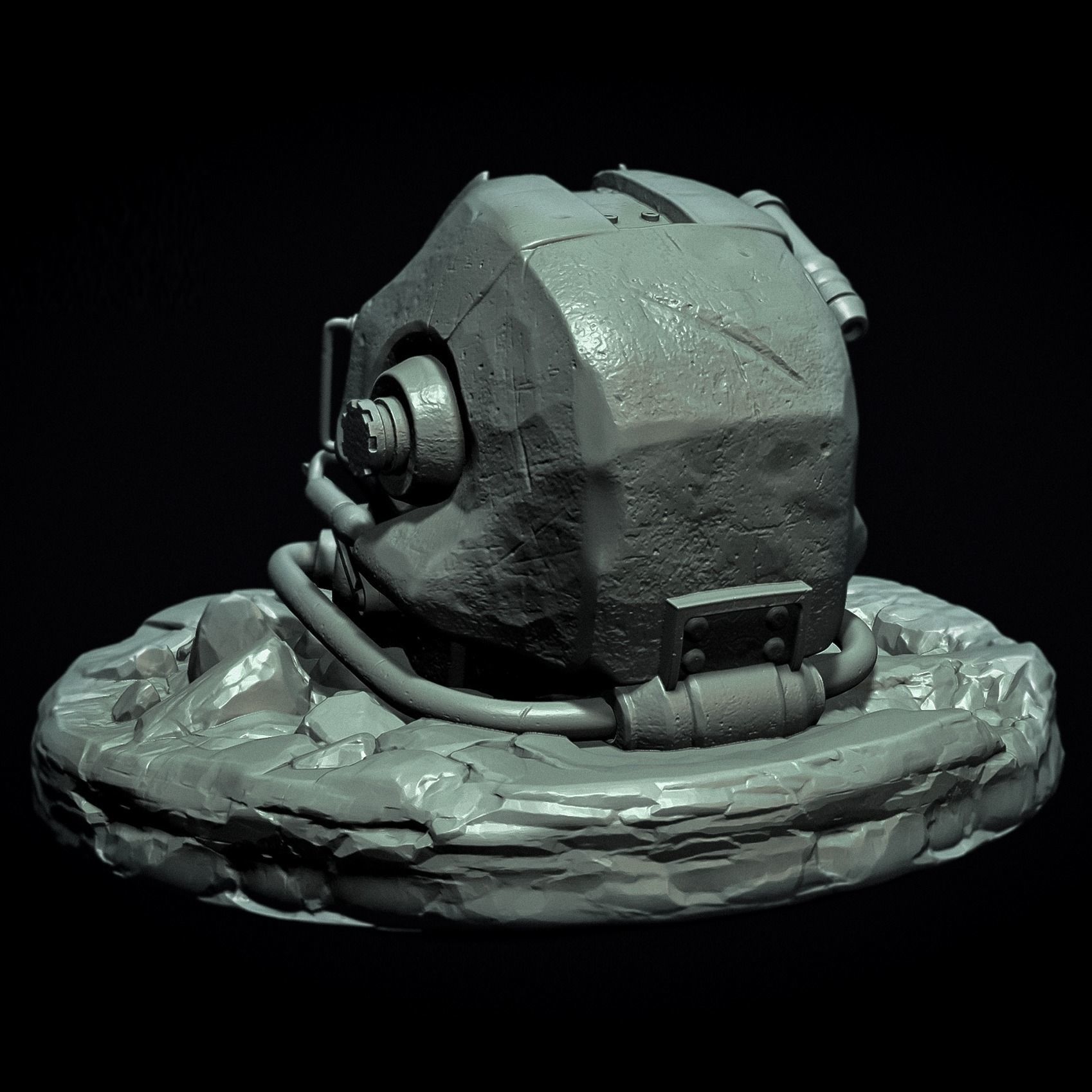 Power Armor T60 Helmet From Fallout 3d Print File 3d Model 3d