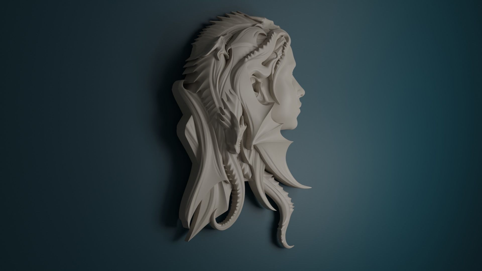 Khaleesi Bas Relief 3D model 3D printable | CGTrader