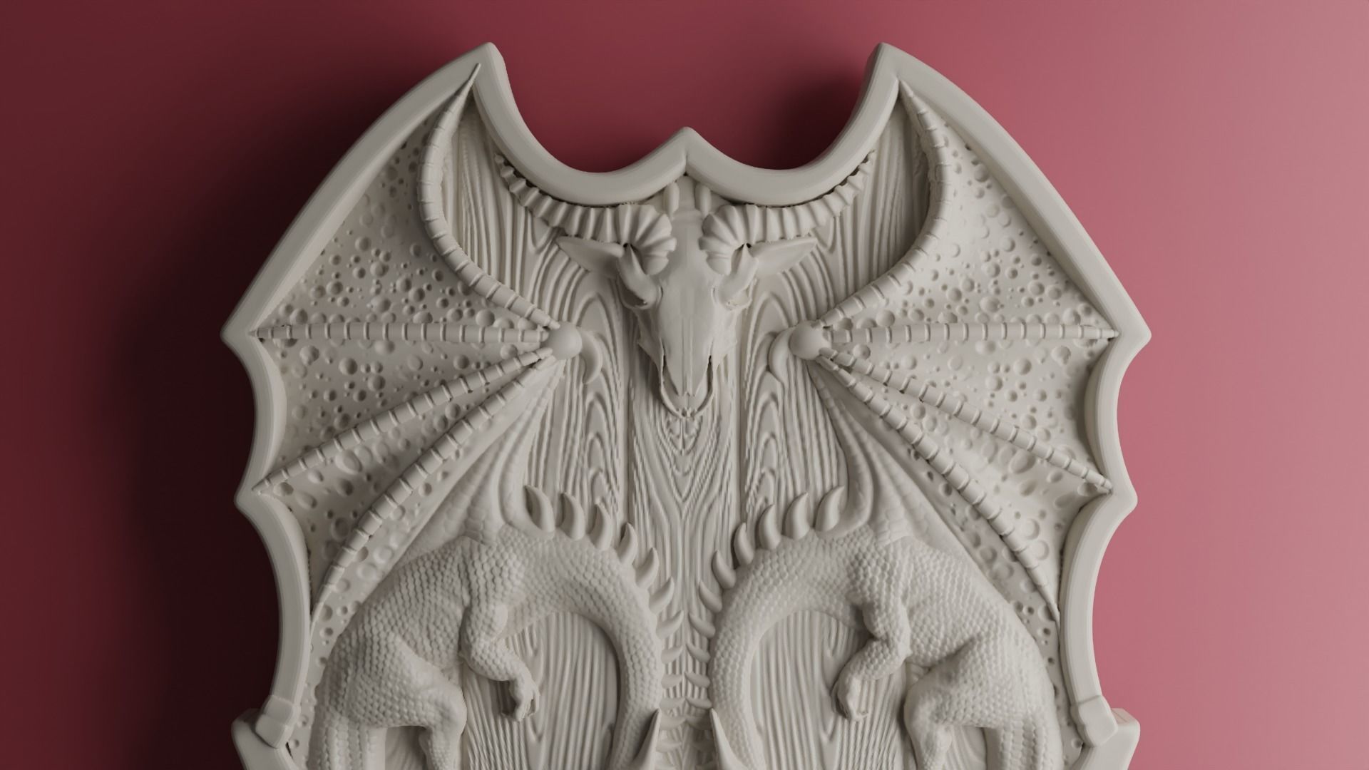 Dragon Shield Bas Relief 3D model 3D printable | CGTrader