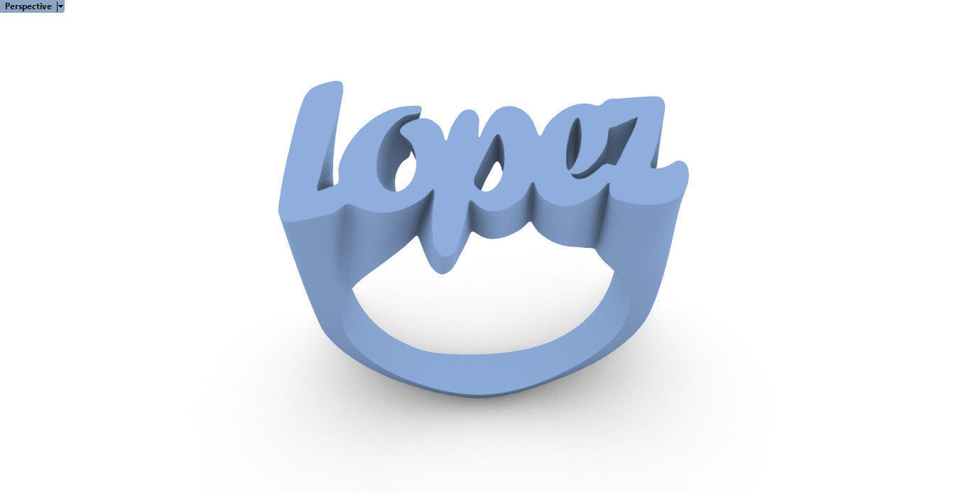 Custom Ring - Lopez Name 3D model 3D printable | CGTrader