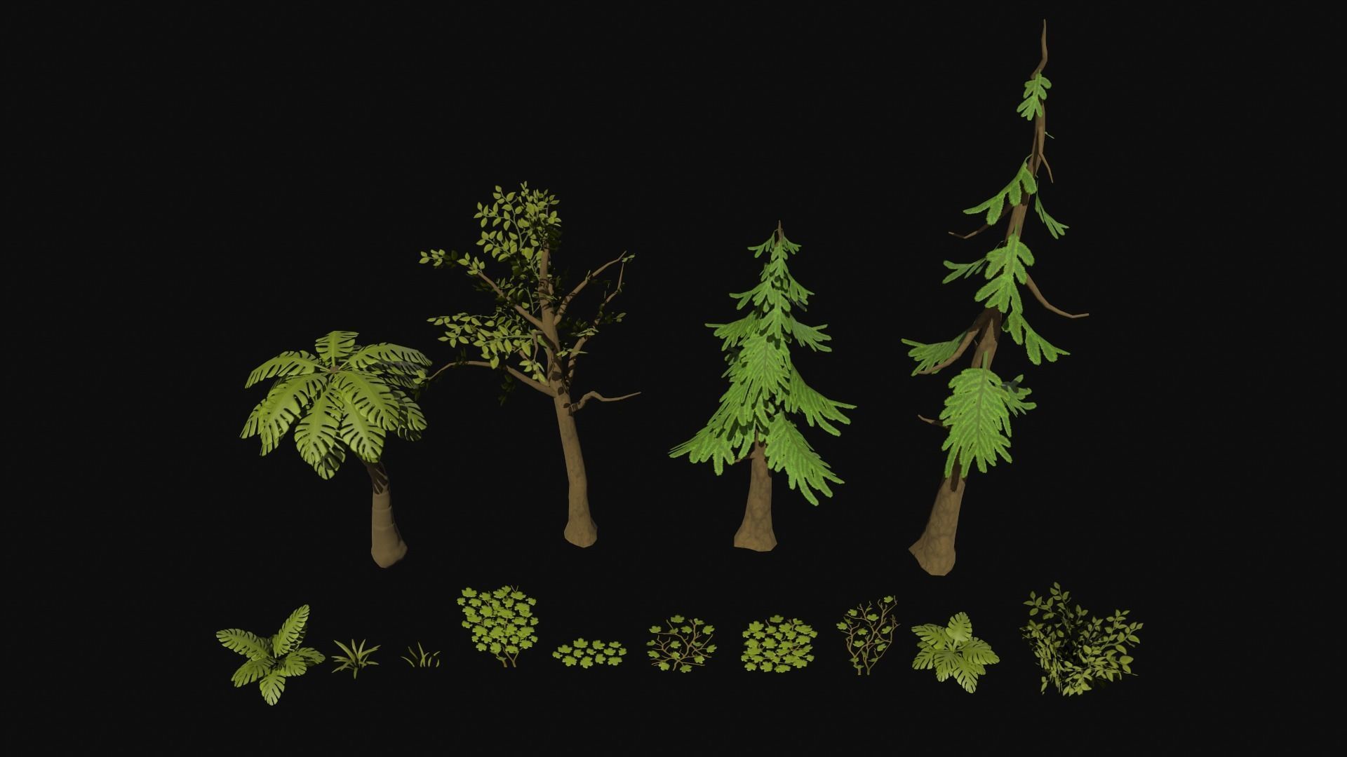 3D model Stylised Foliage VR / AR / low-poly | CGTrader