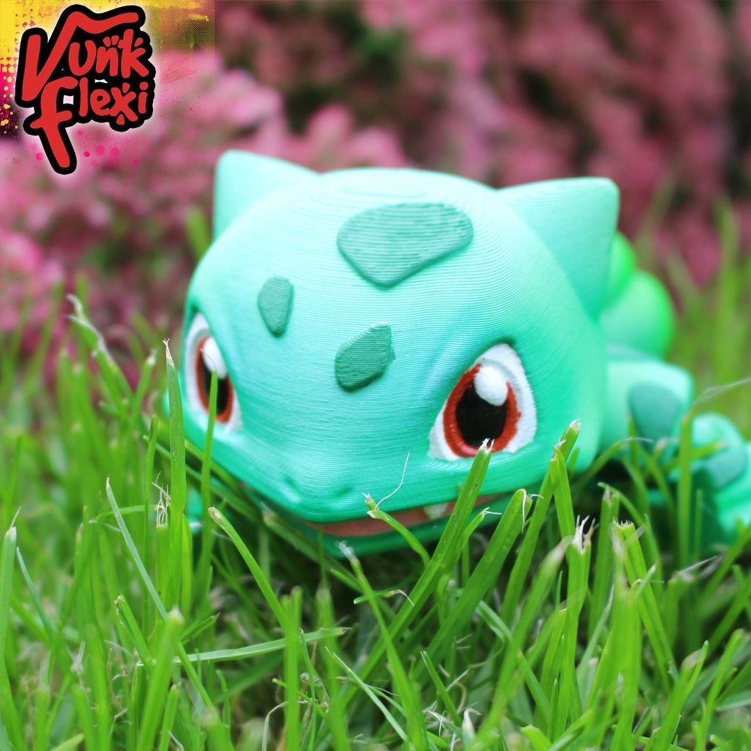 Pokemon Bulbasaur Flexi Print In Place plus figure and keychain free 3D ...