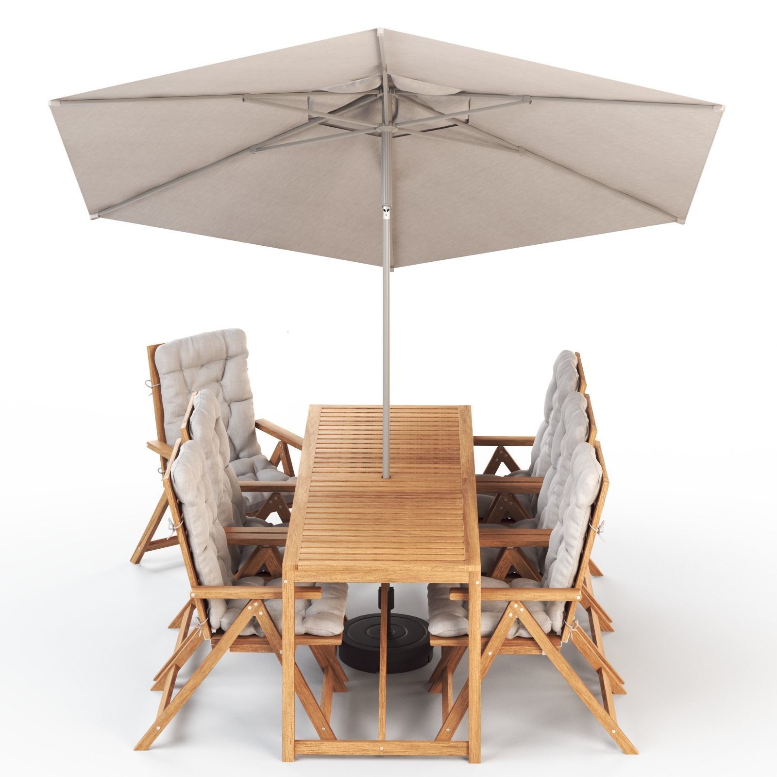 NAMMARO Table and 6 reclining chairs and umbrella IKEA 3D model | CGTrader