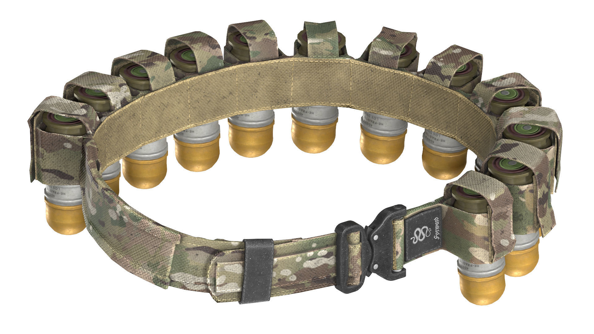 3D model 40MM GRENADE BELT VR / AR / low-poly | CGTrader