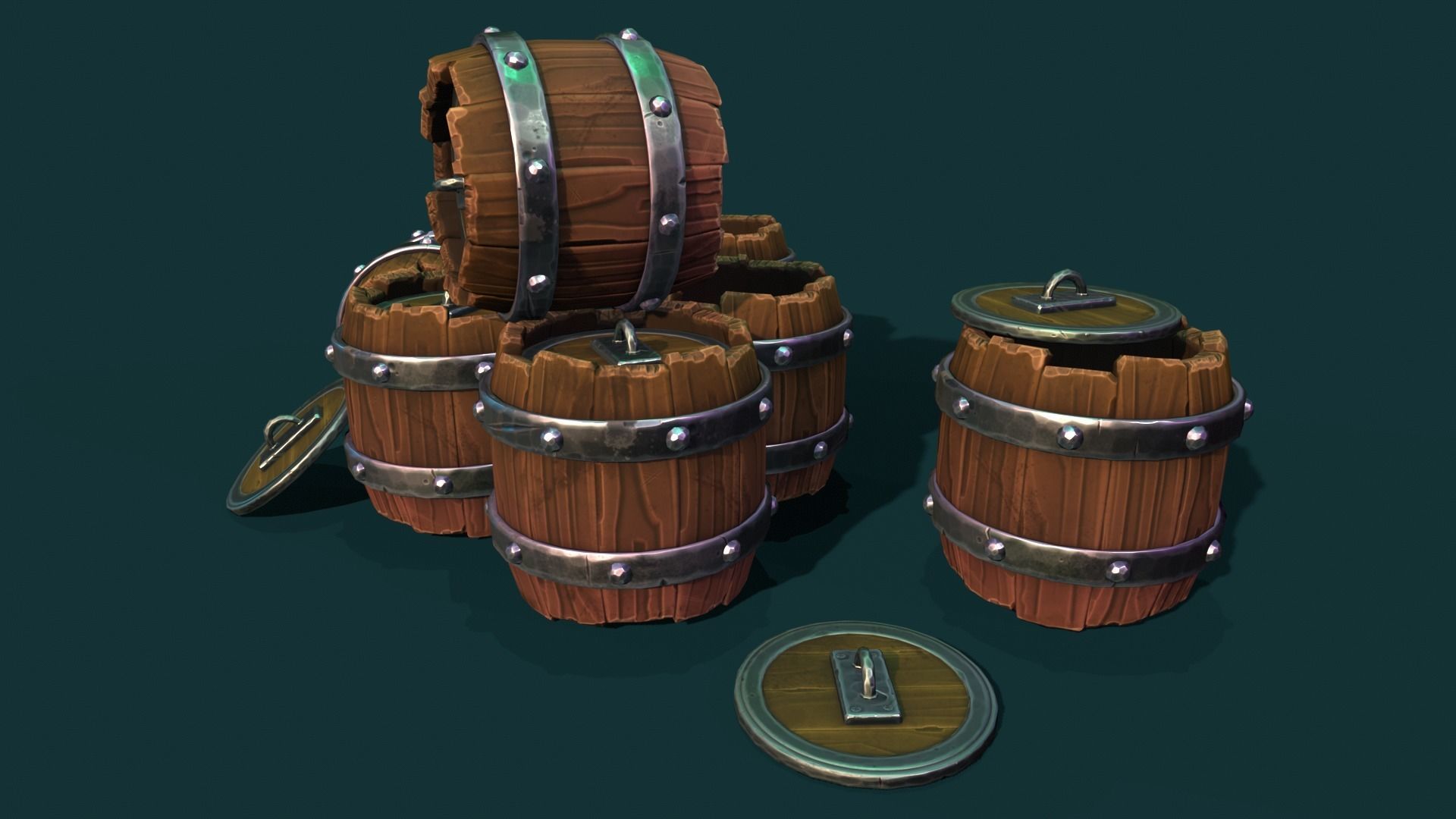 3D model Stylized Barrels VR / AR / low-poly | CGTrader
