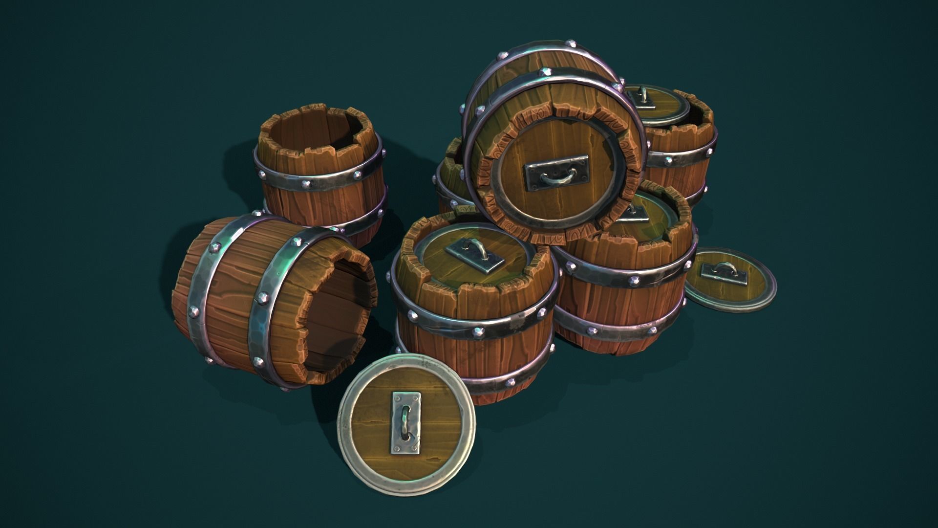 3D model Stylized Barrels VR / AR / low-poly | CGTrader