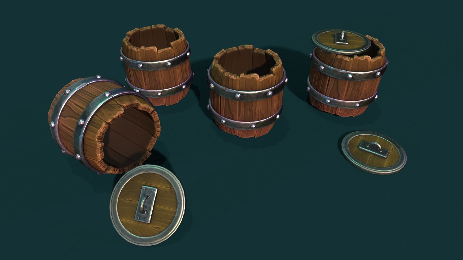 3D model Stylized Barrels VR / AR / low-poly | CGTrader