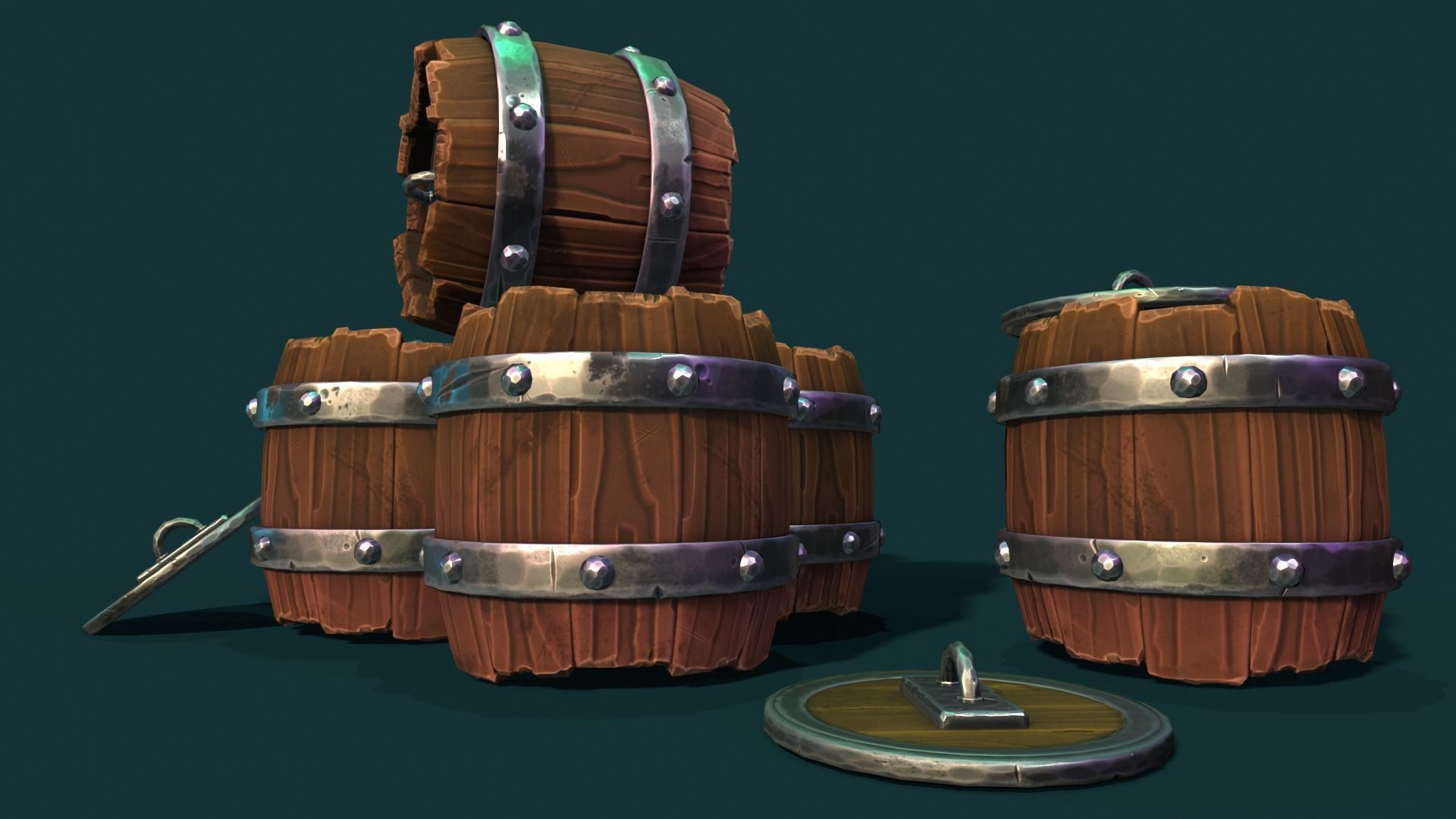 3D model Stylized Barrels VR / AR / low-poly | CGTrader