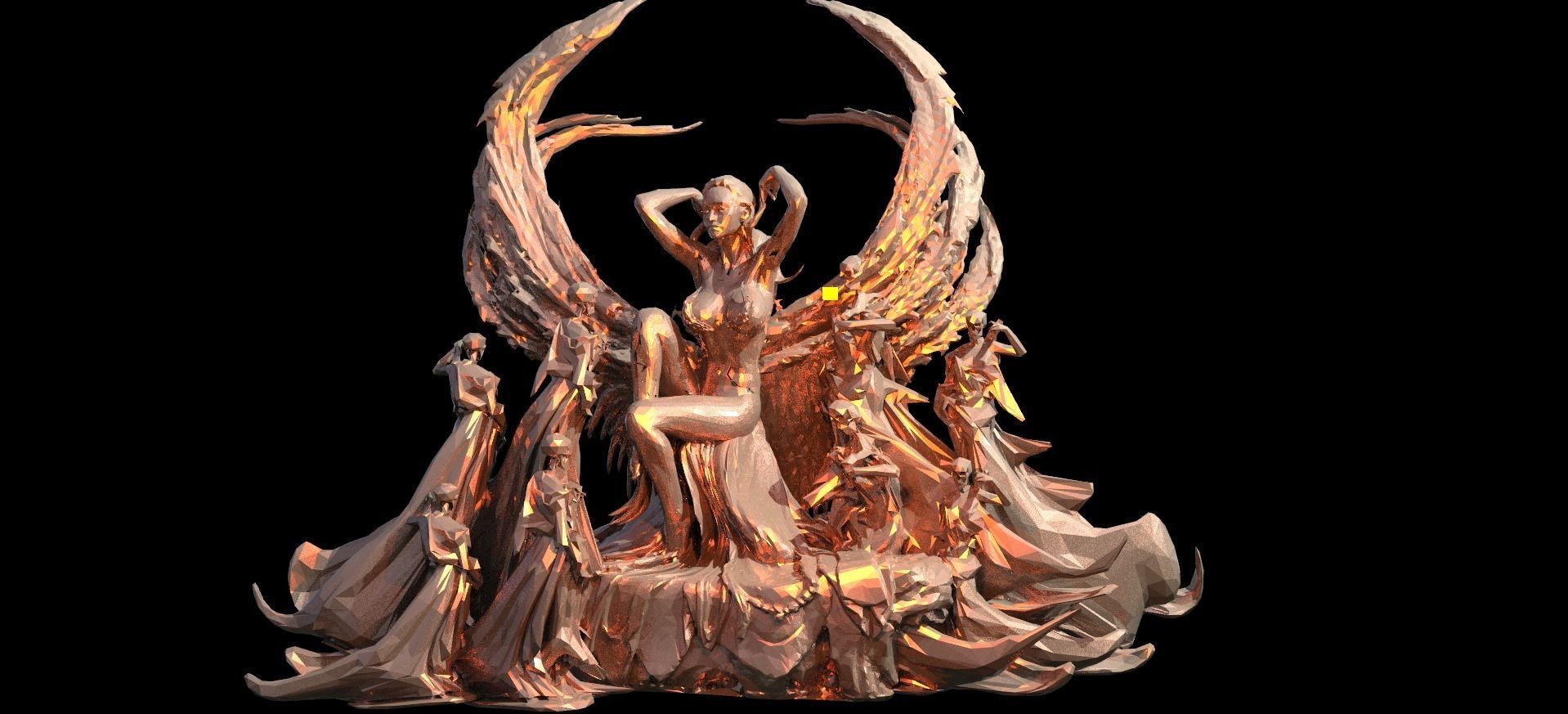 Dantes Inferno Ghost Throne statue 5 3D model | CGTrader