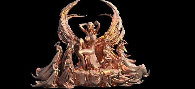 Dantes Inferno Ghost Throne statue 5 3D model | CGTrader