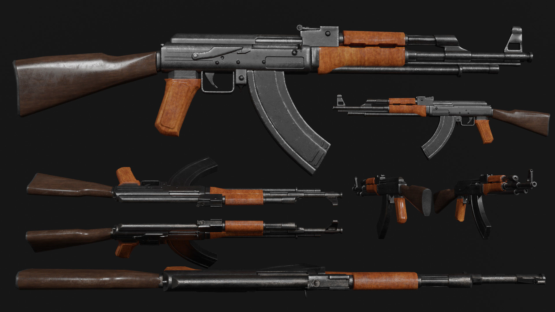 3D model Gun -vol 03 2 gun 3D mode Game assets VR / AR / low-poly ...