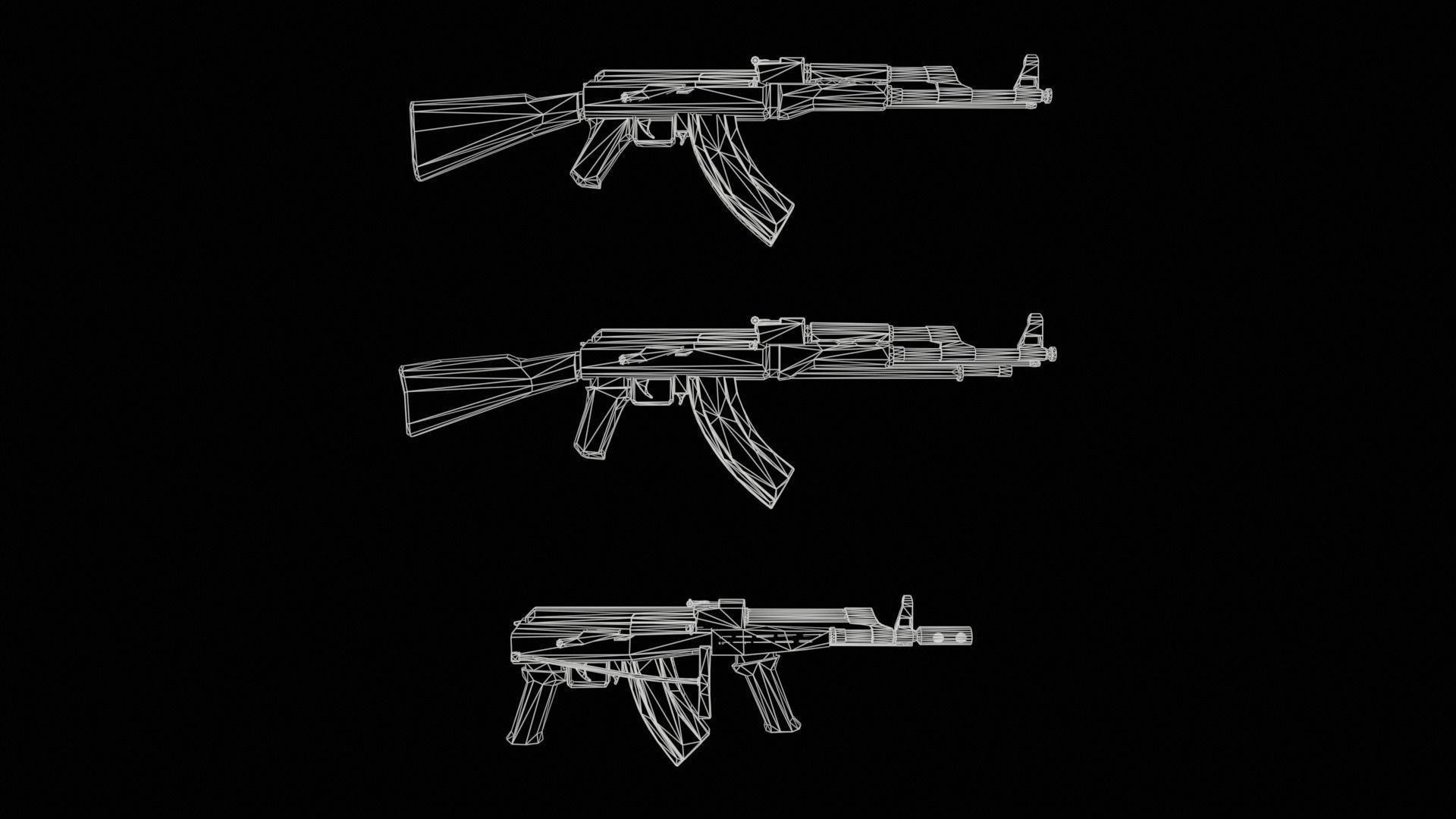 3D model Gun -vol 03 2 gun 3D mode Game assets VR / AR / low-poly ...