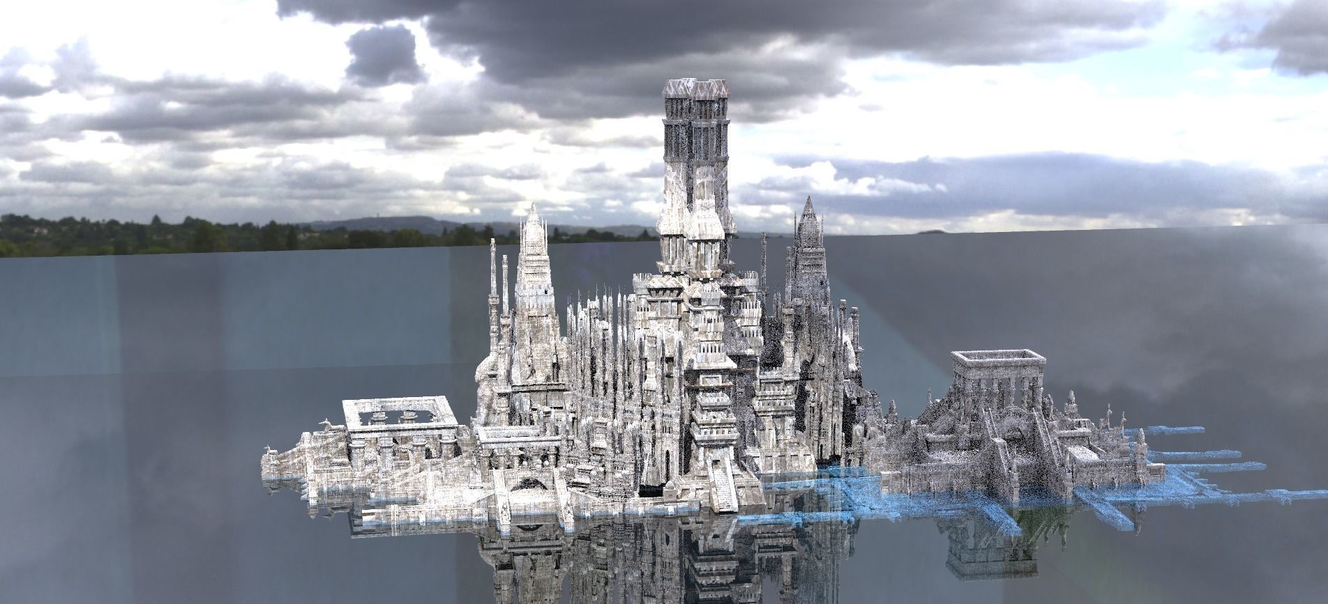 Ancient Egyptian Floating Temples 1 3D model | CGTrader