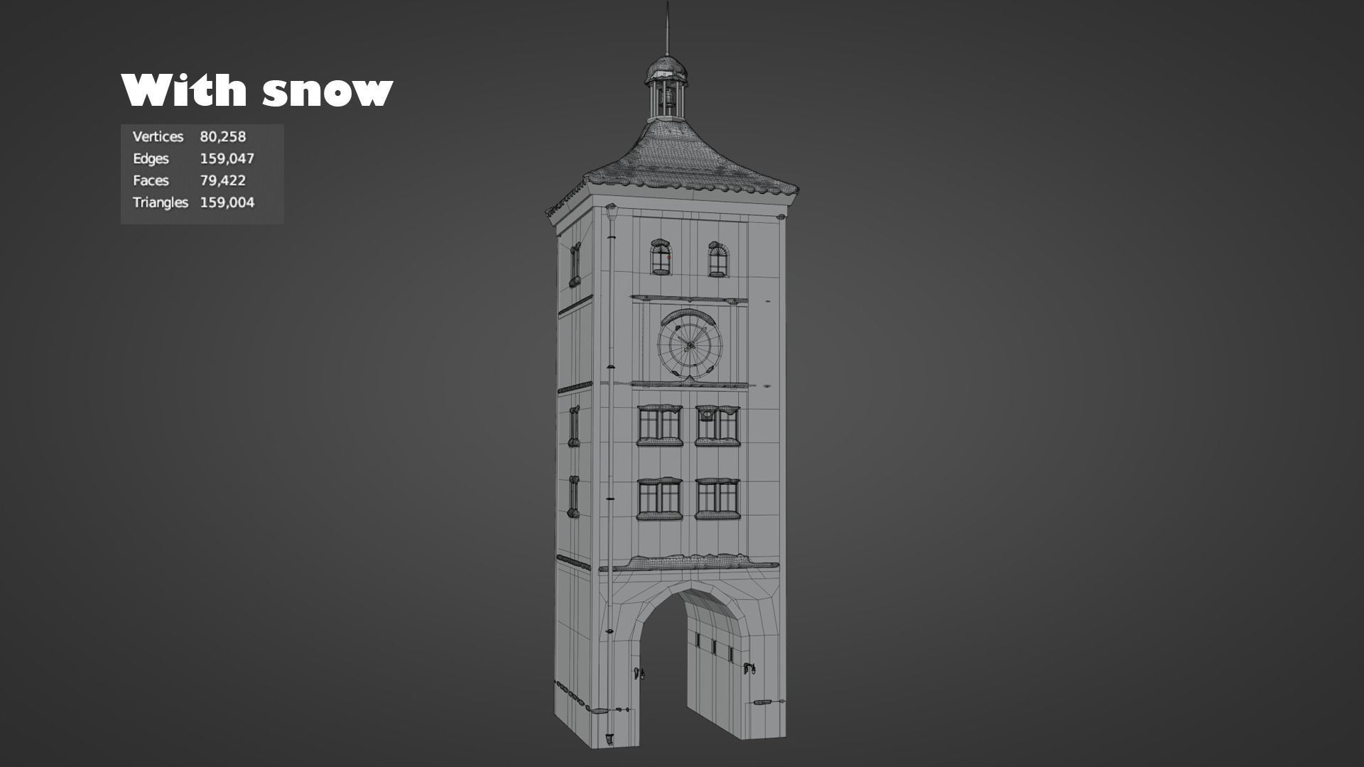 German Clock tower 3D model | CGTrader