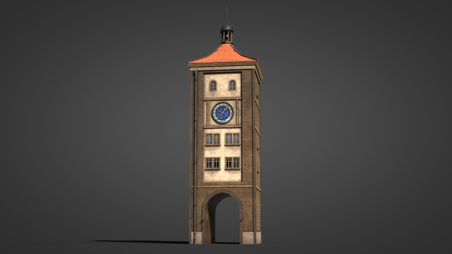 German Clock tower 3D model | CGTrader