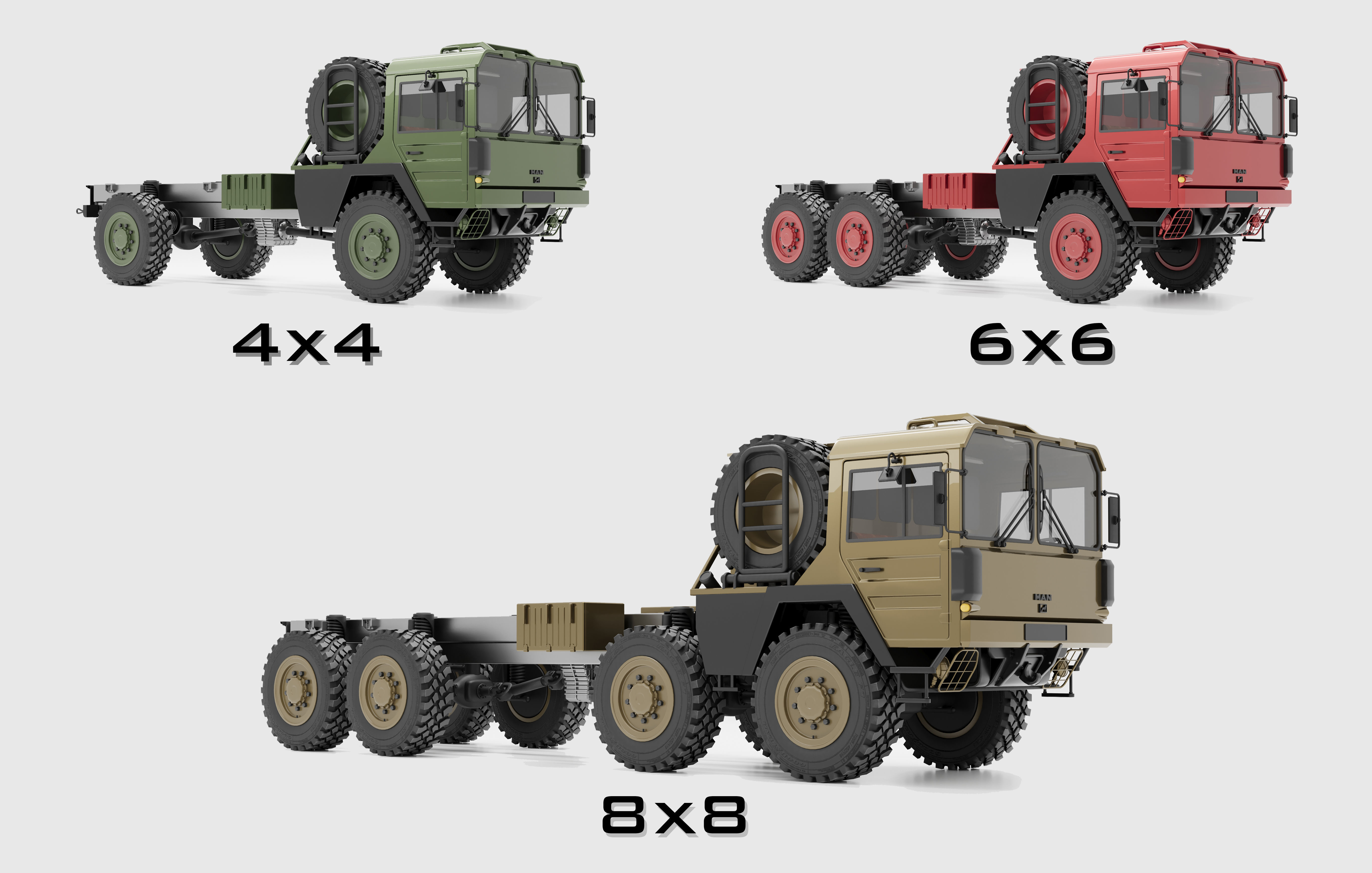 Man KAT1 3D Model - 4x4 6x6 and 8x8 Trucks 3D model | CGTrader